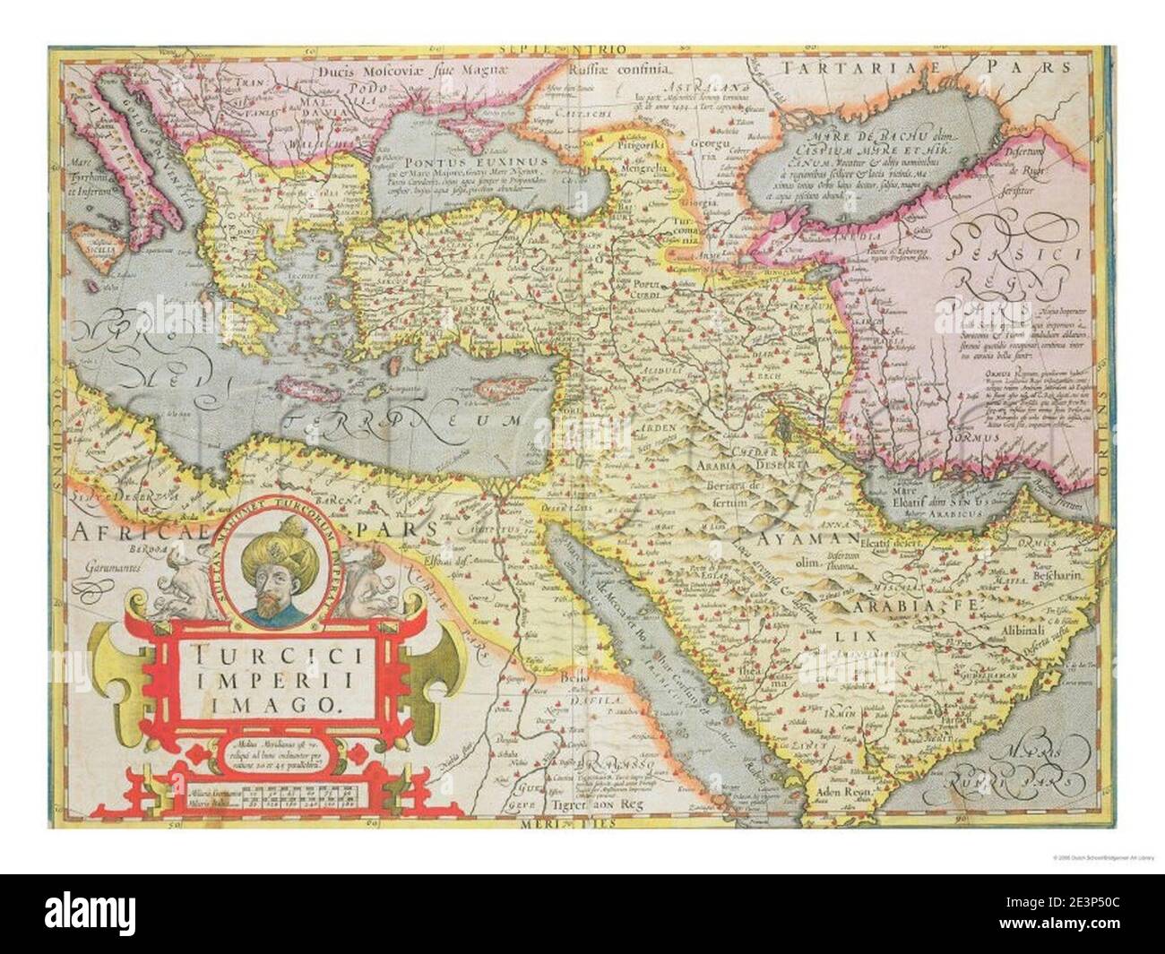 Map of the Turkish Empire, from the Mercator Atlas Published by Jodocus ...