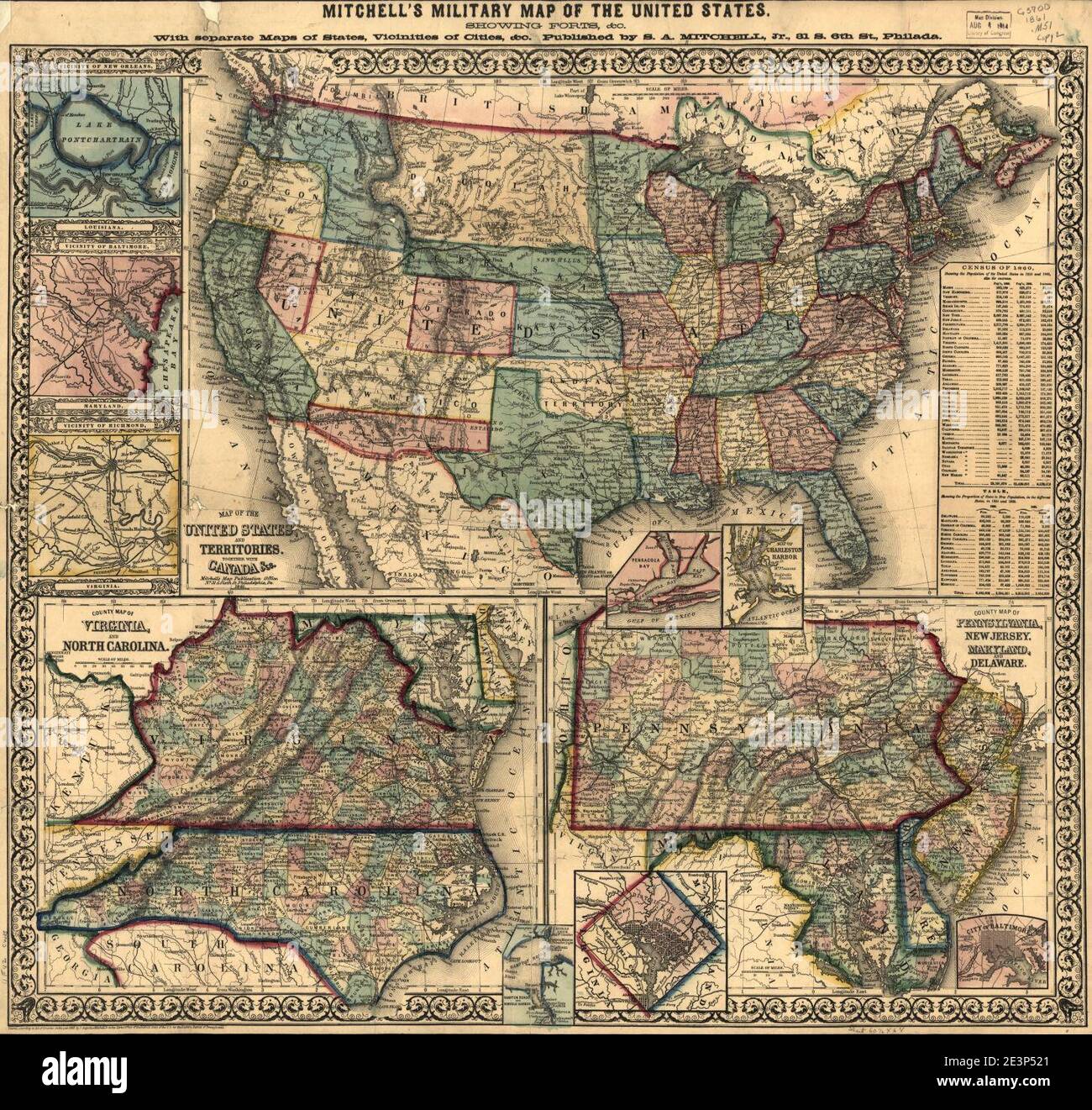 Map of the United States, and territories Stock Photo - Alamy