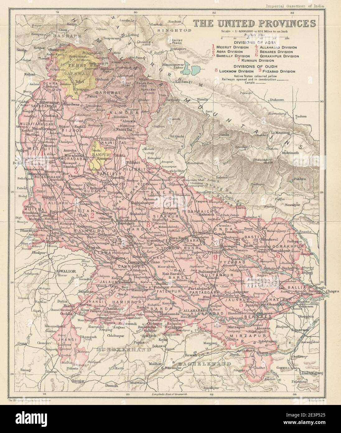 Map of the United Provinces from The Imperial Gazetteer of India (1907 ...