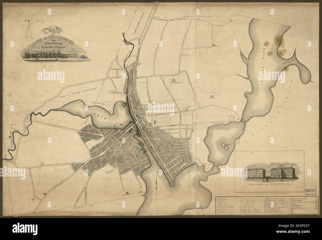 Map of the town of Providence - from actual survey Stock Photo - Alamy