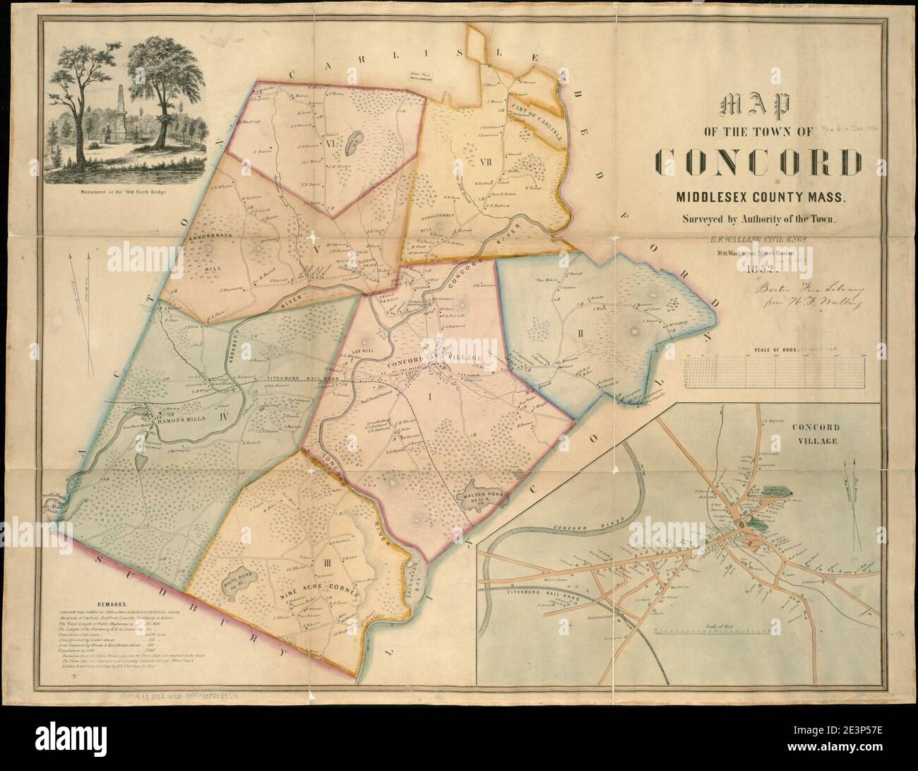 Map of the town of Concord (3856488100 Stock Photo - Alamy