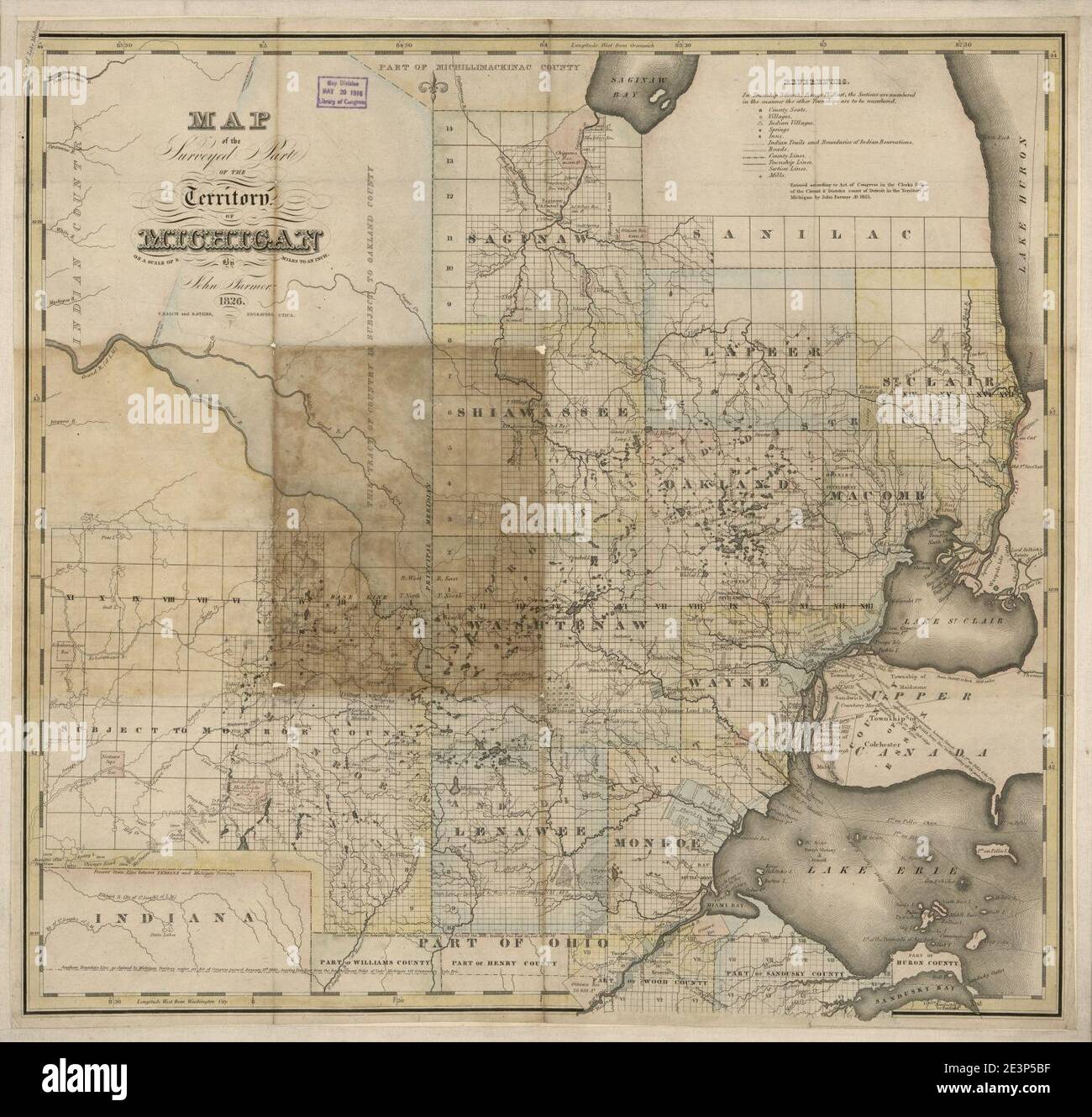 Map of the surveyed part of the territory of Michigan on a scale of 8 ...