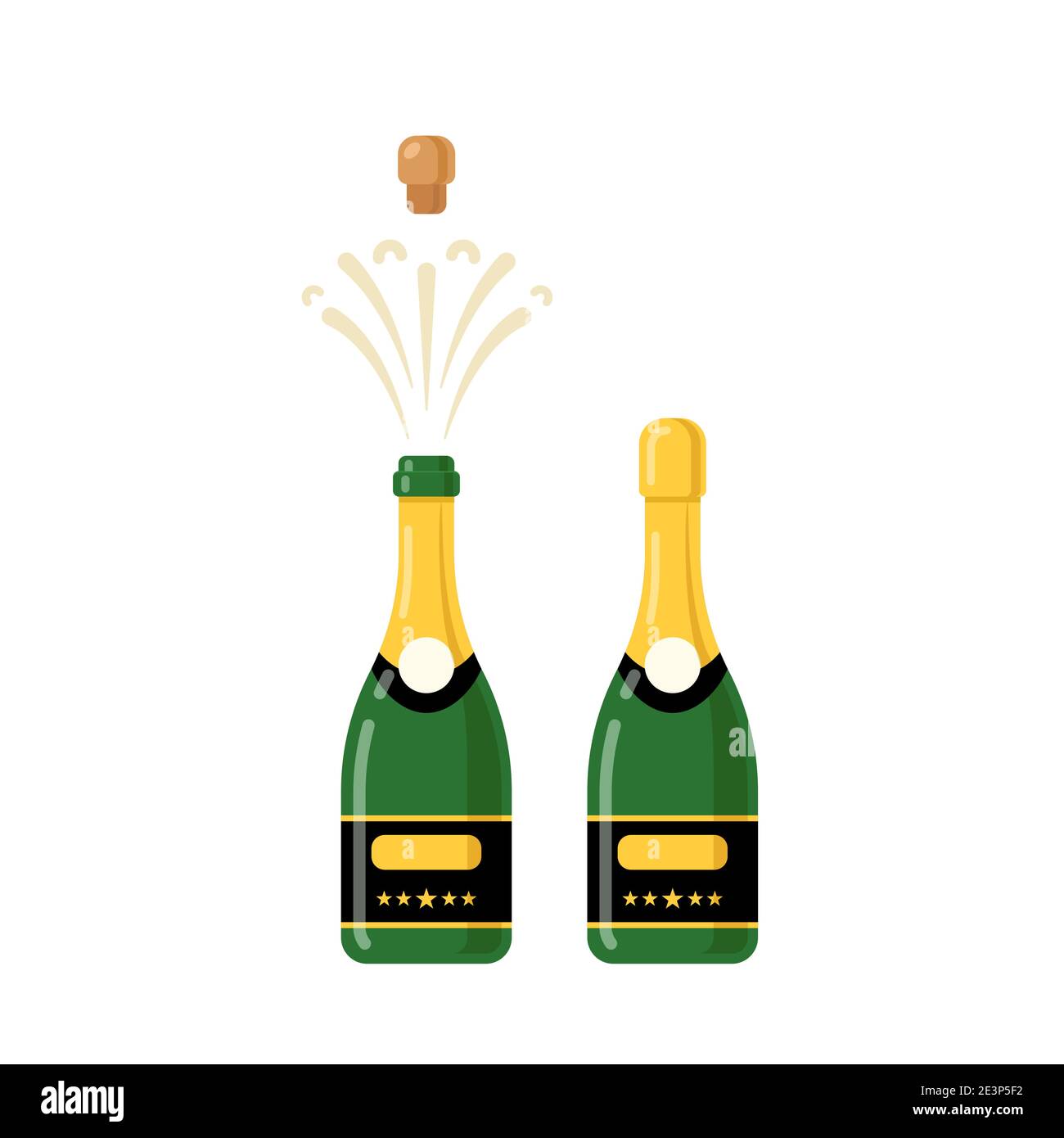 Champagne bottle cartoon vector icon. Wine bottle glass flat alcohol ...