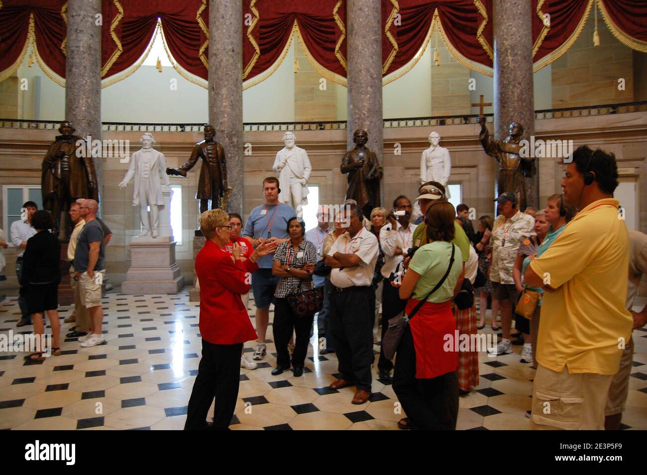 Washington DC USA roundel Capital Building tourists tour people person ...