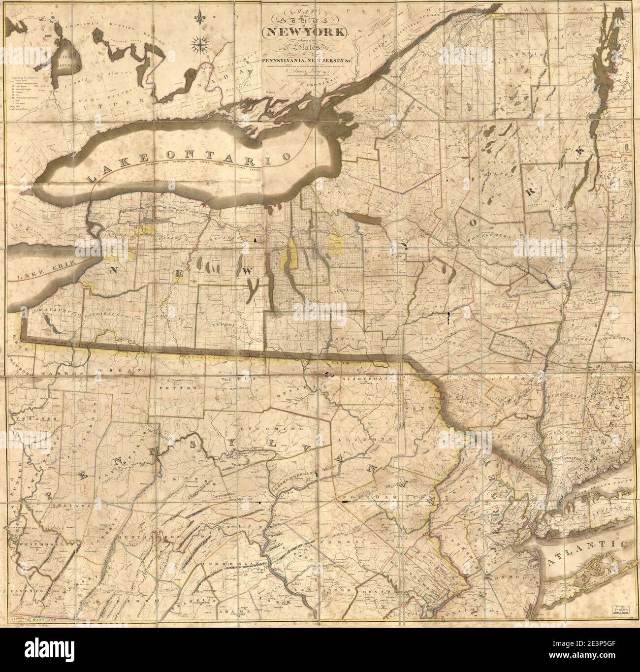Map of the State of New York with part of the states of Pennsylvania ...