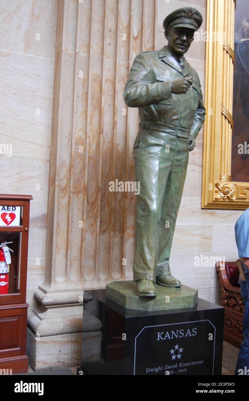 Statue of Dwight D Eisenhower Capital Building Washington DC USA famous ...