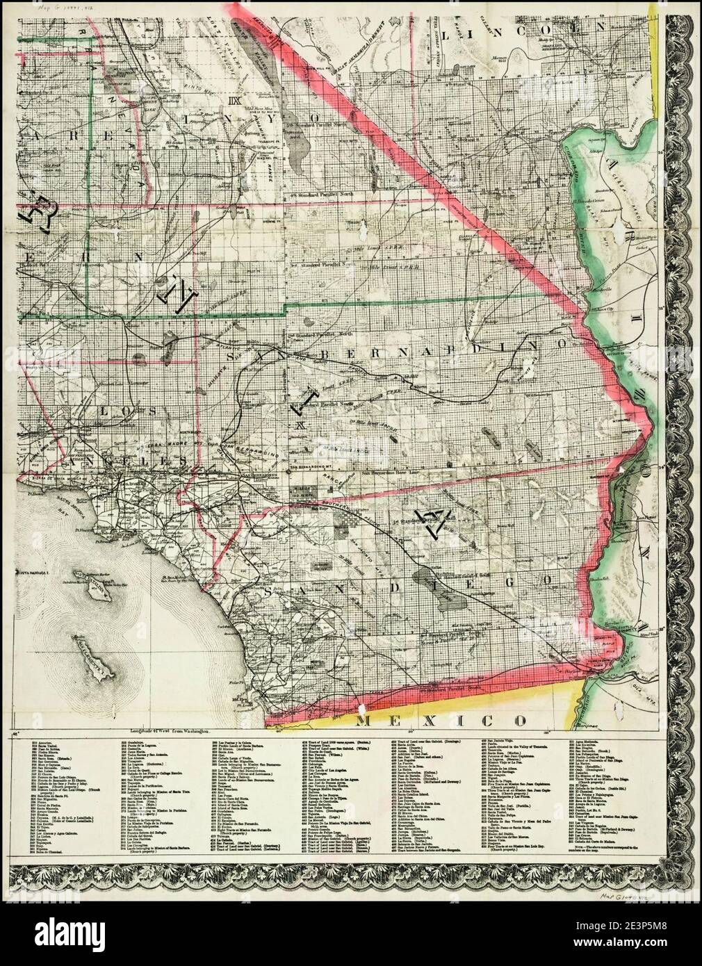 Map of the states of California and Nevada Stock Photo - Alamy