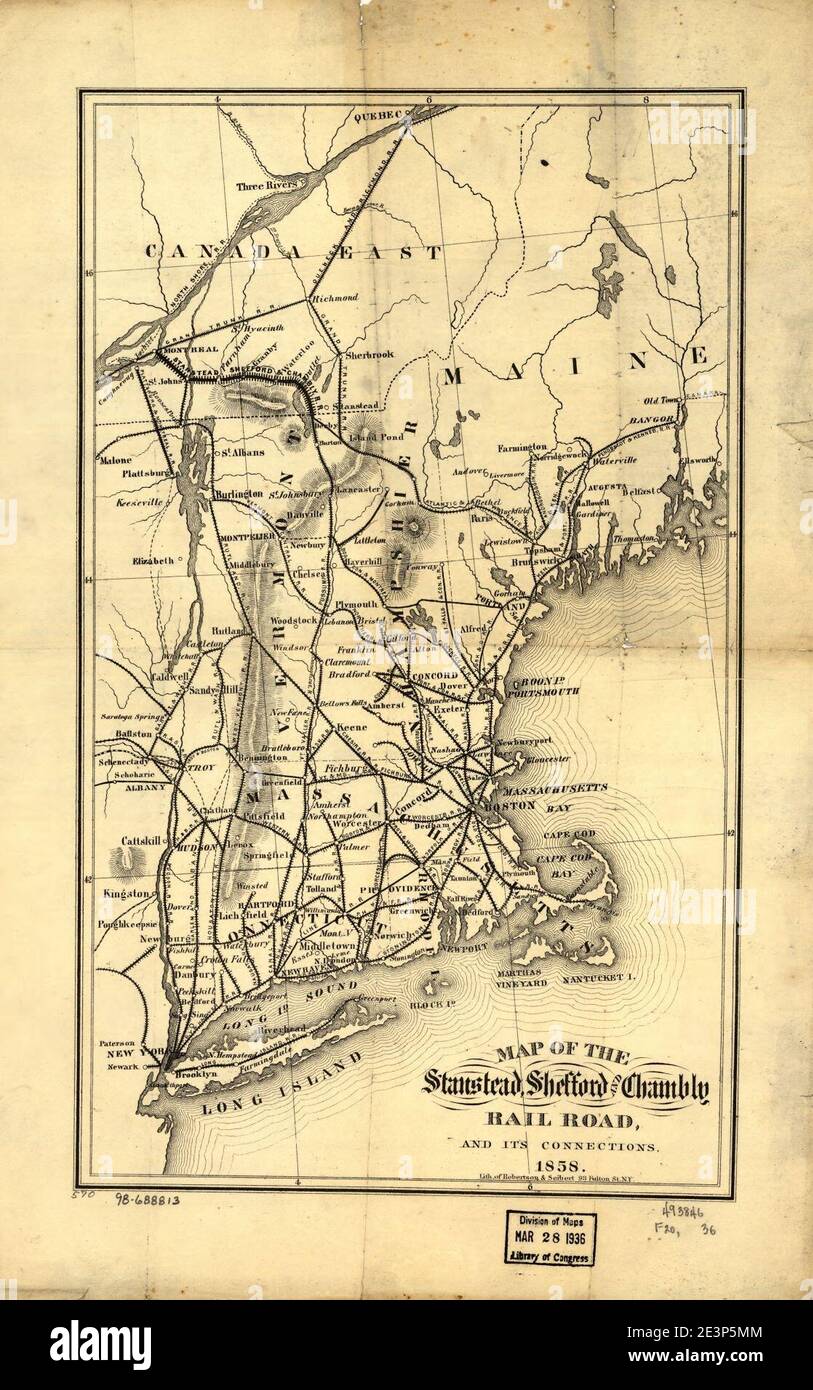 Map of the Stanstead, Shefford, and Chambly Rail Road, and its ...