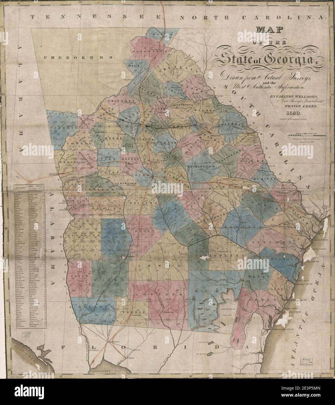 Map of the state of Georgia, drawn from actual surveys and the most ...