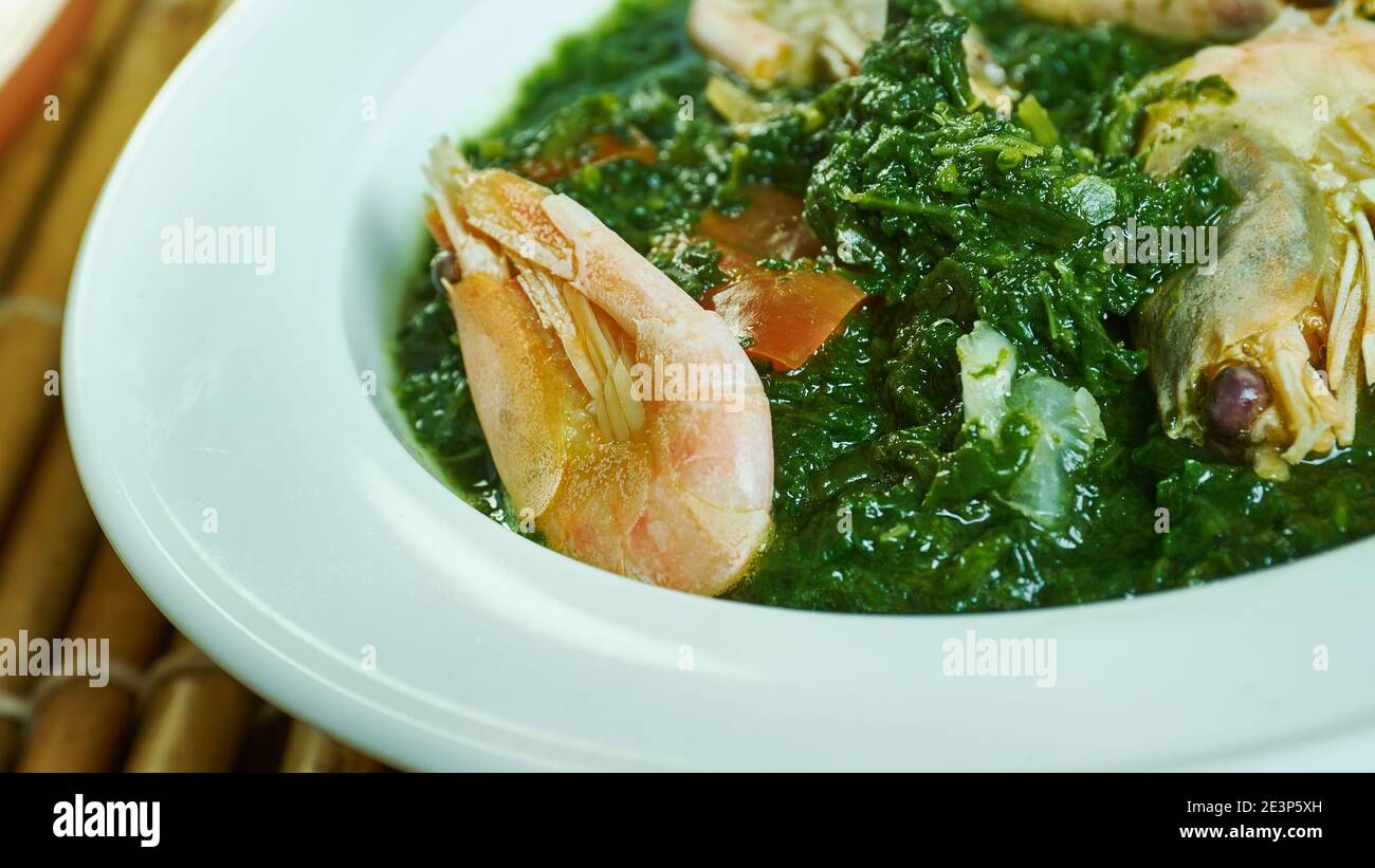 Sangah - food made with maize, cassava leaf, and palm nut juice in ...