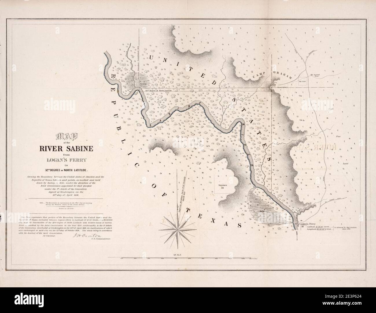 Map of the river Sabine from Logan's Ferry to 32nd degree of north ...