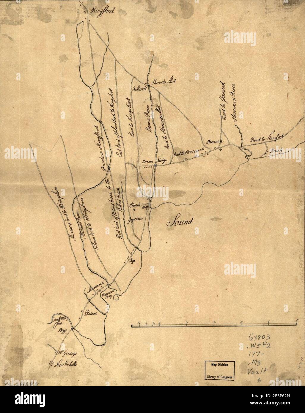 Map of the roads from New Rochelle to Kingstreet, Westchester County ...