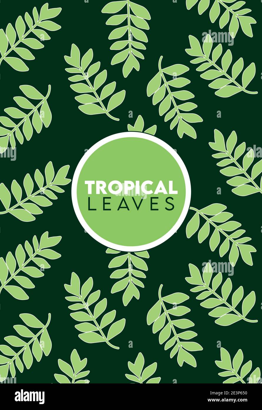 tropical leaves lettering poster with leafs pattern in black background ...