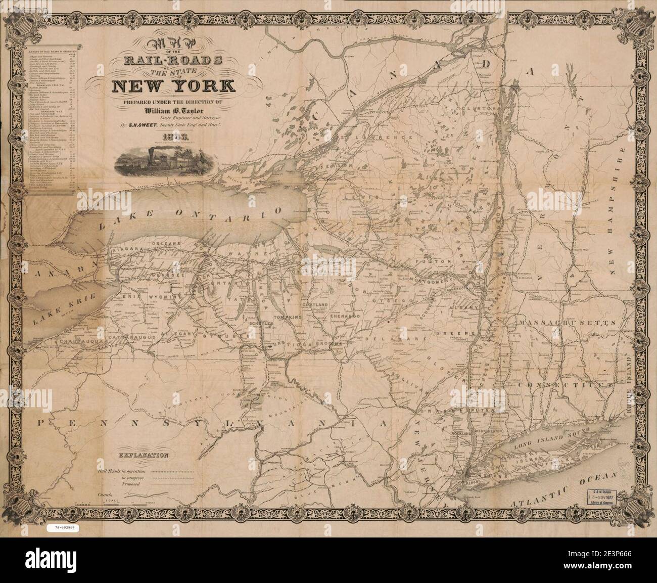 Map of the rail-roads of the State of New York Stock Photo - Alamy