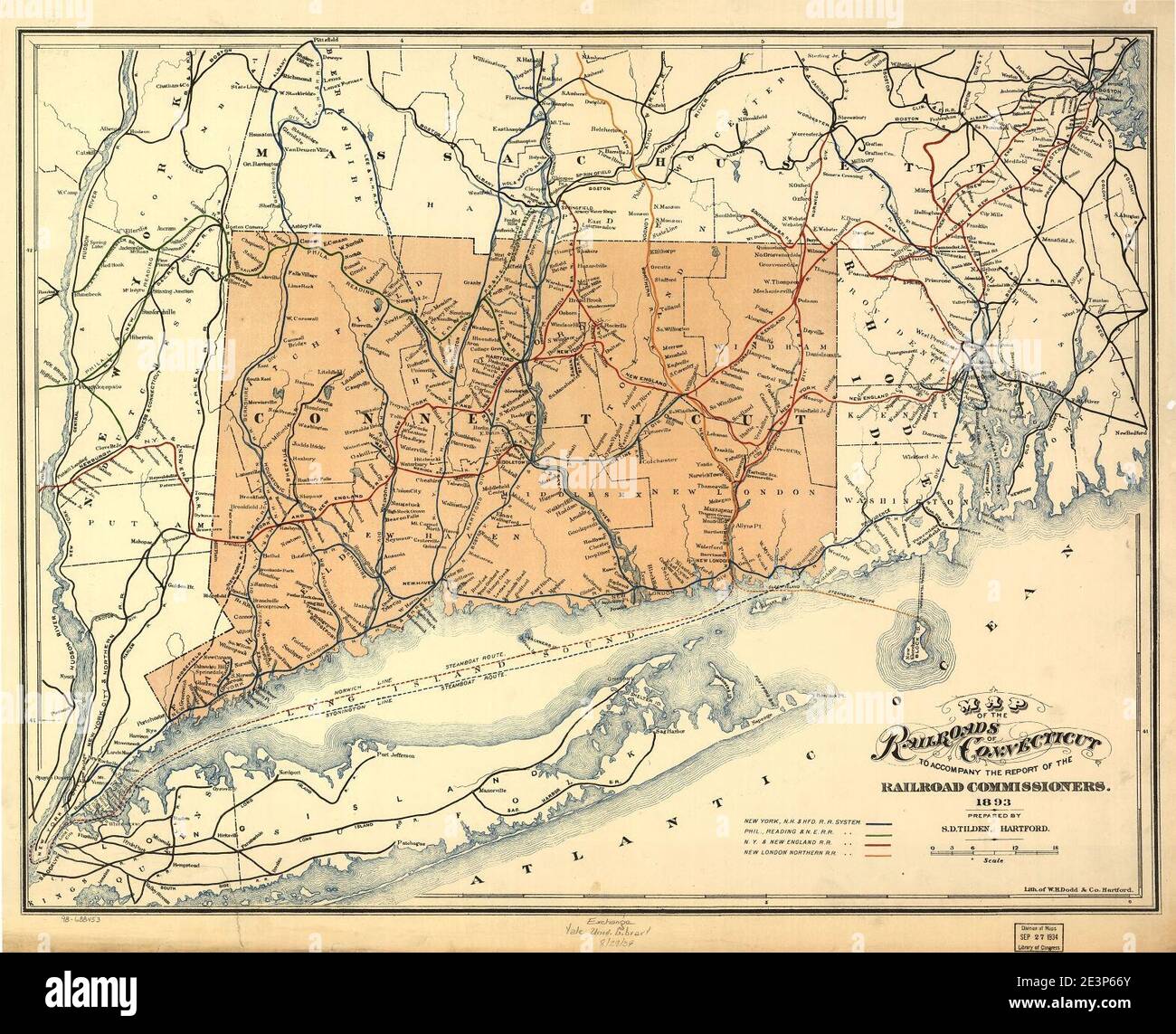 Map of the railroads of Connecticut to accompany the report ... 1893 ...