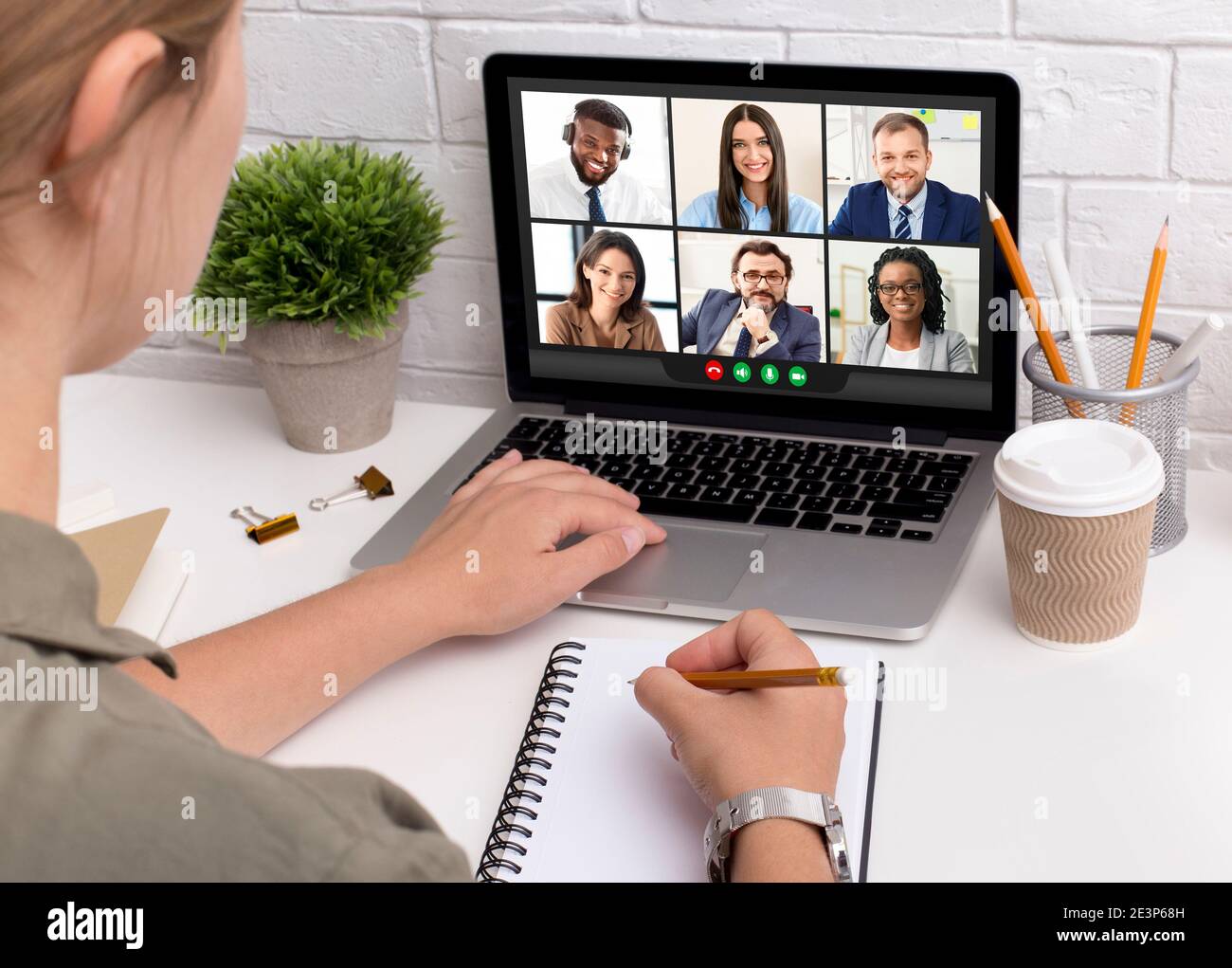 Online meeting remote communication hi-res stock photography and images ...