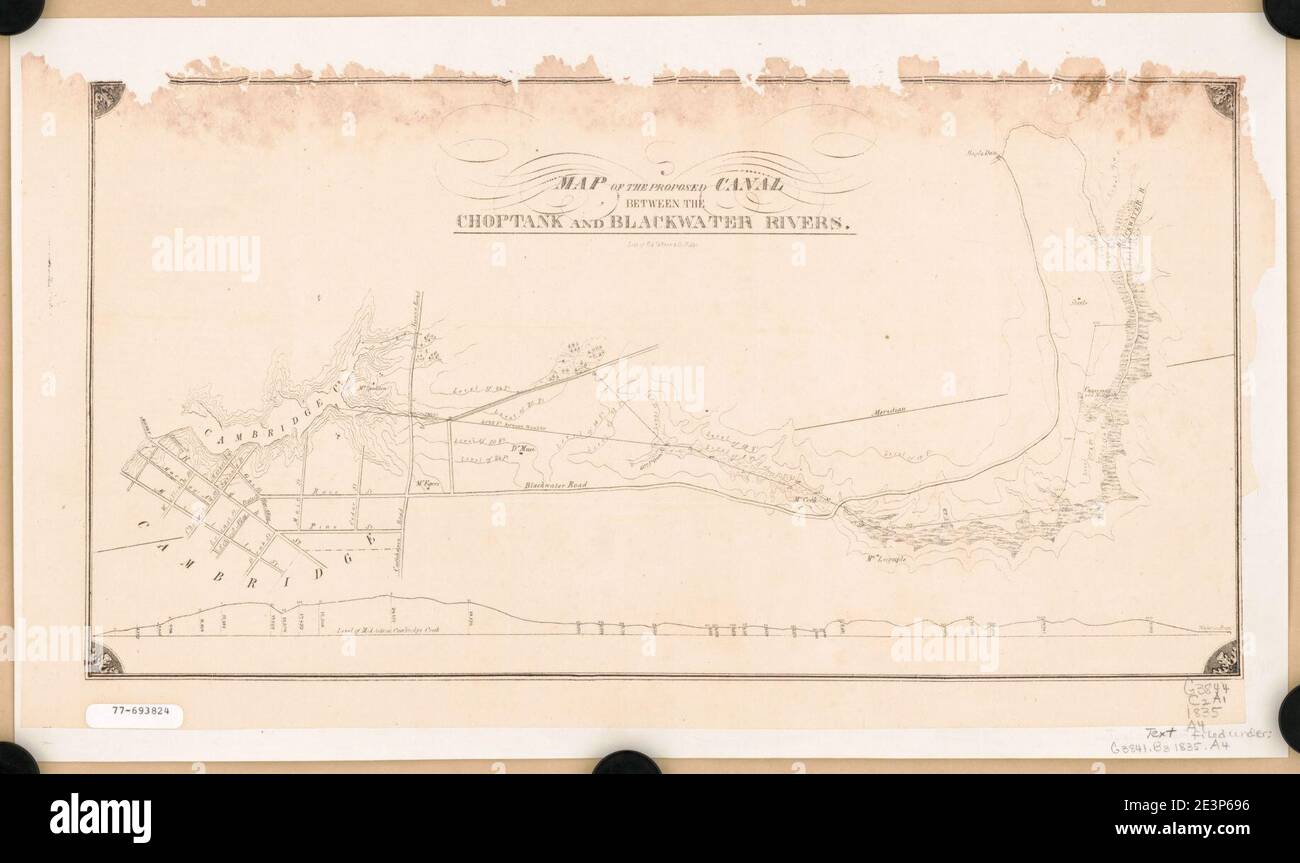 Map of the proposed canal between the Choptank and Blackwater Rivers ...