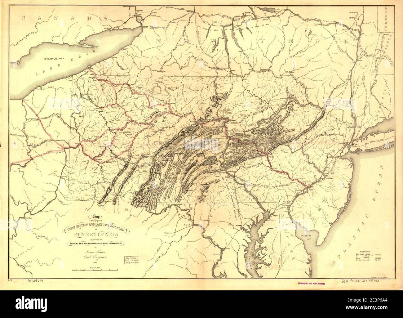 Map of the proposed Great Western and Lake Erie Rail Road of ...
