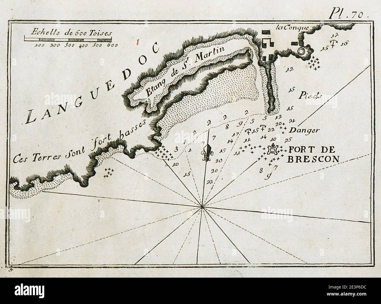 Map of the port of Agde in France - Roux Joseph - 1804 Stock Photo - Alamy