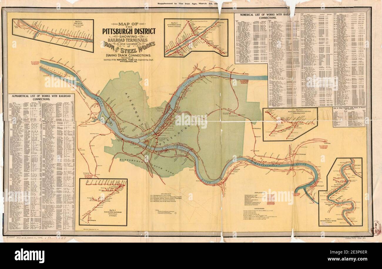 Map of the Pittsburgh district showing railroad terminals and location ...