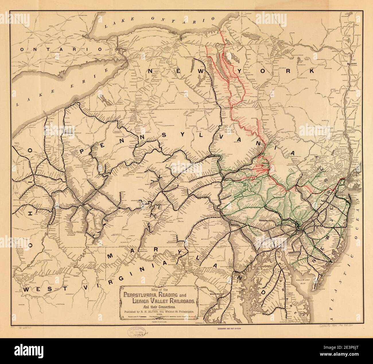 Map of the Pennsylvania, Reading, and Lehigh Valley Railroads, and ...