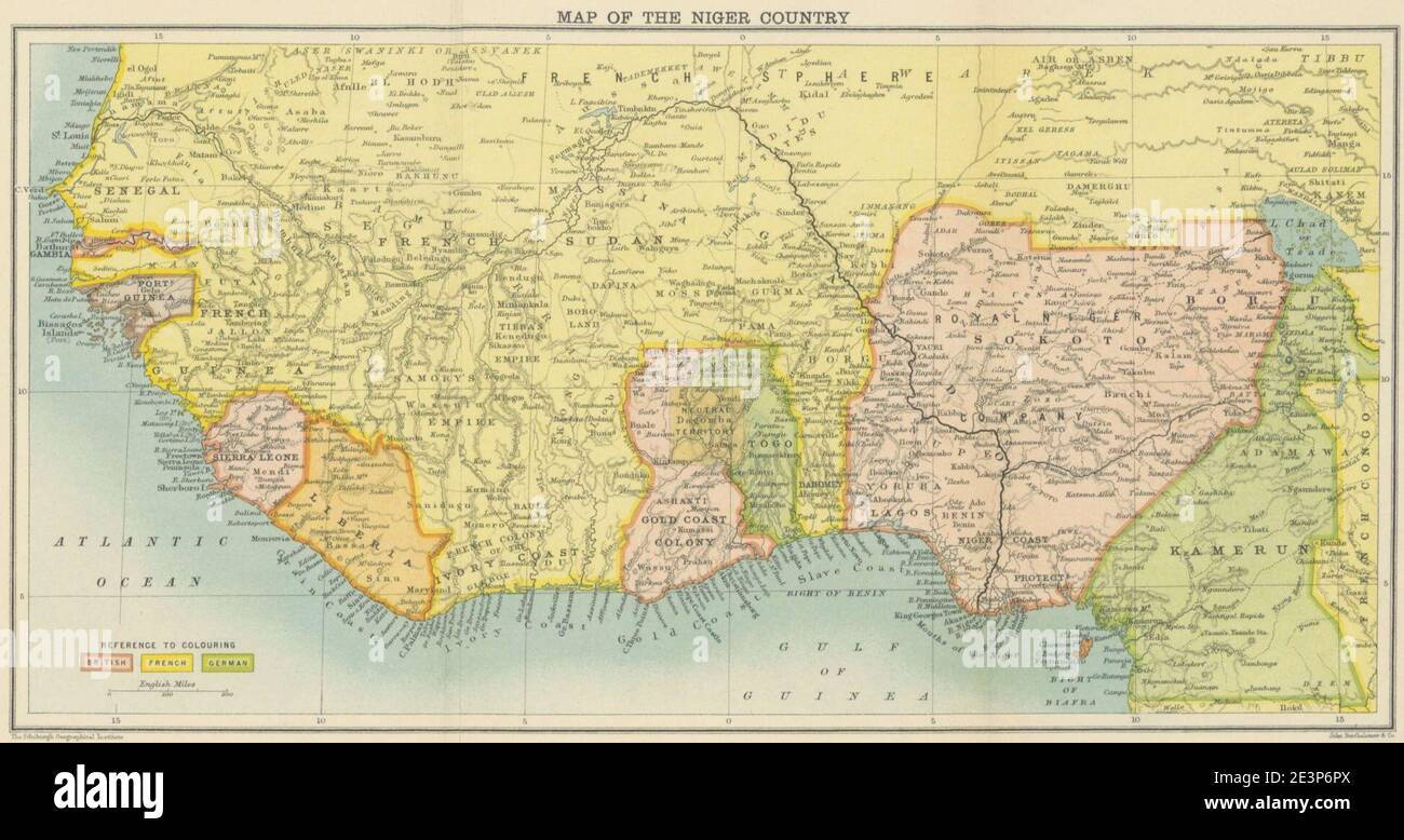 Map of the Niger Country in 1898 Stock Photo - Alamy