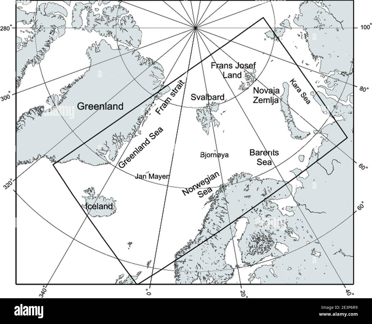 Map of the Nordic Seas Stock Photo - Alamy