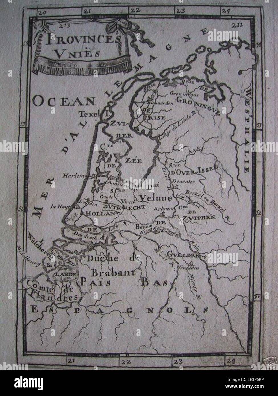 Map of the Netherlands, 1683 Stock Photo - Alamy