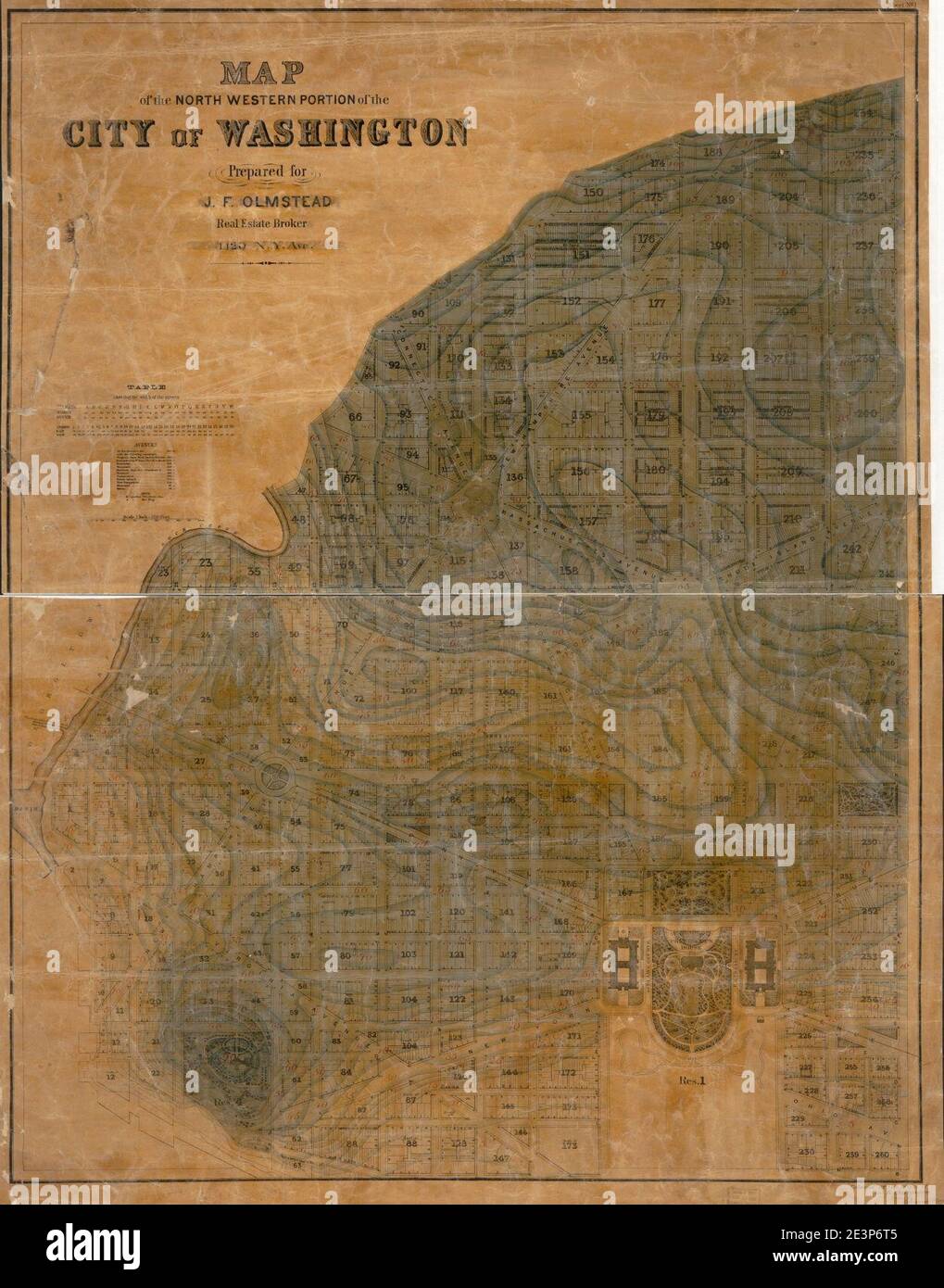 Map of the north western portion of the city of Washington Stock Photo ...