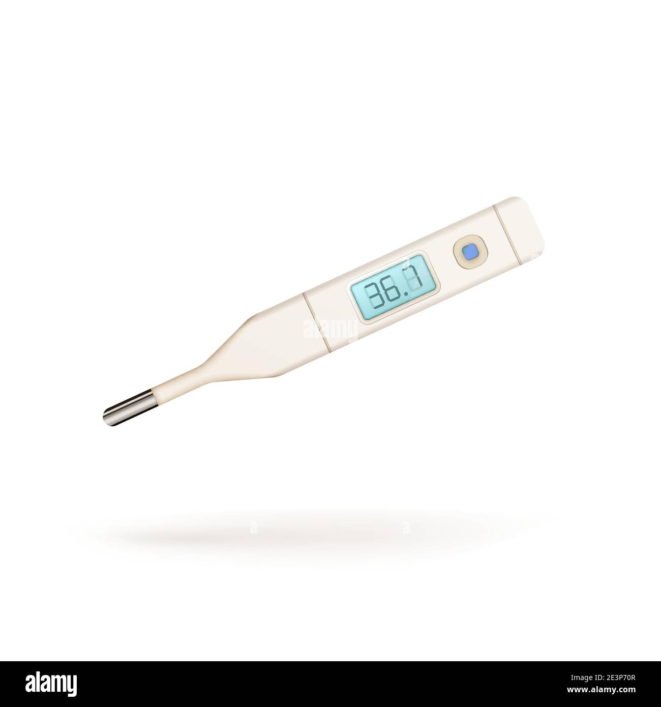 Bright glossy realistic medical thermometer with normal human ...
