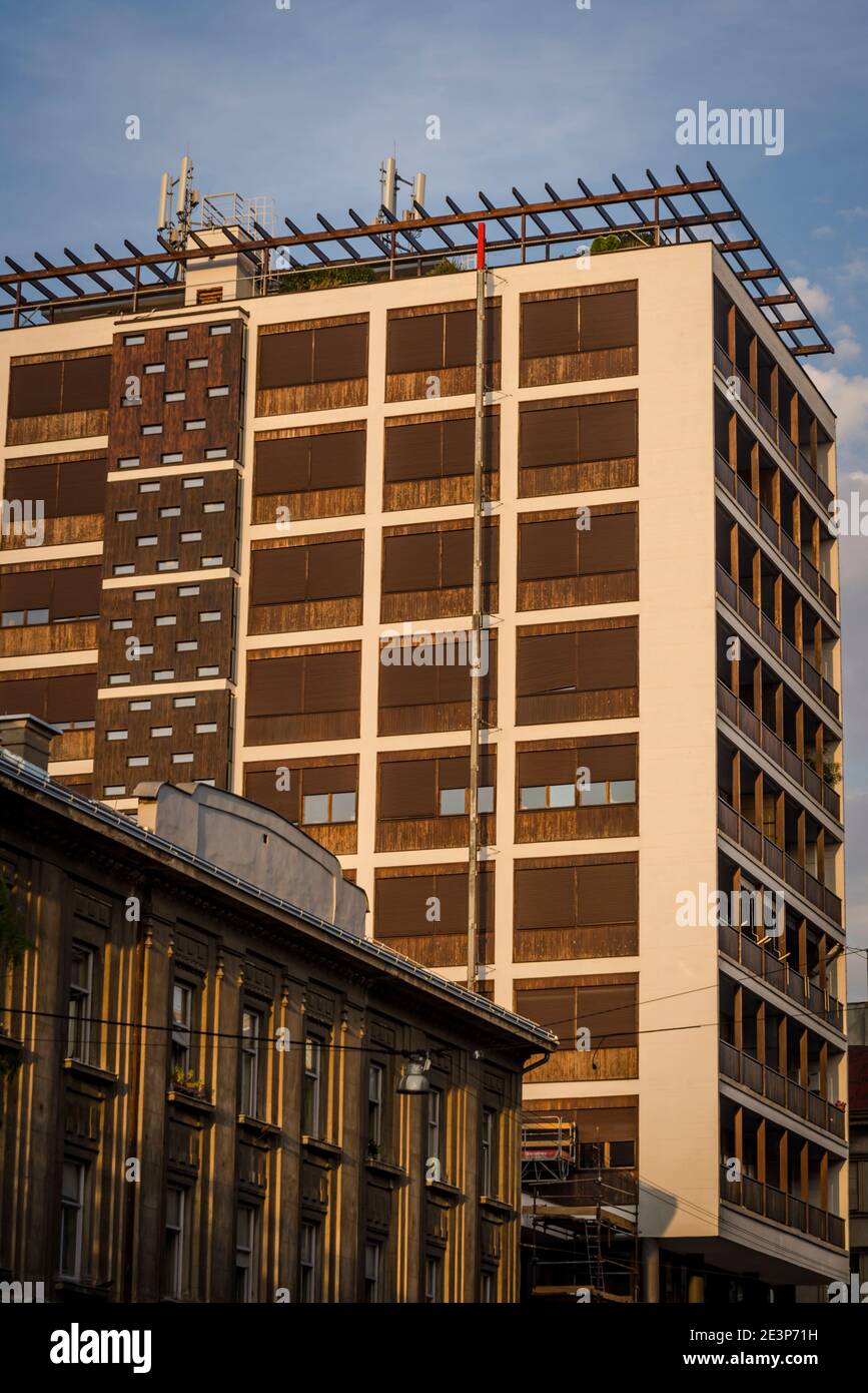 Ibler Tower or Wooden Tower, a two-story building and eight storey ...