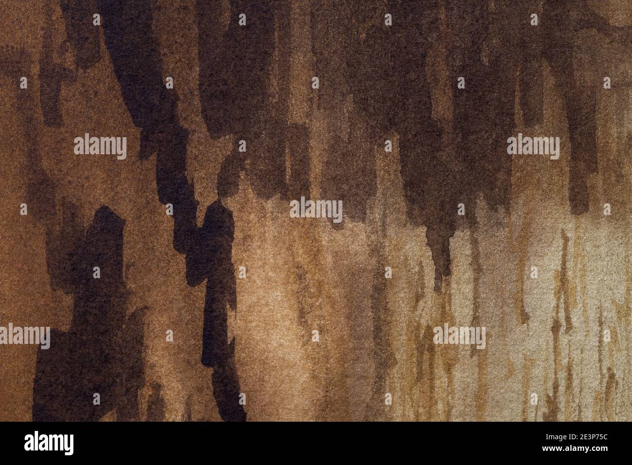 Abstract art background dark brown and beige colors. Watercolor ...
