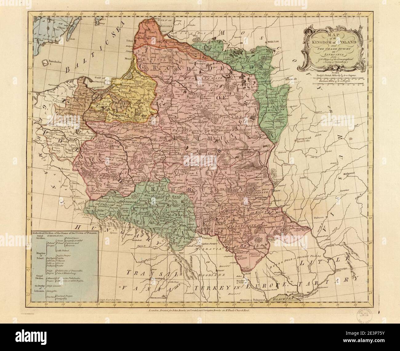 Map of the Kingdom of Poland - and the Grand Dutchy of Lithuania Stock ...