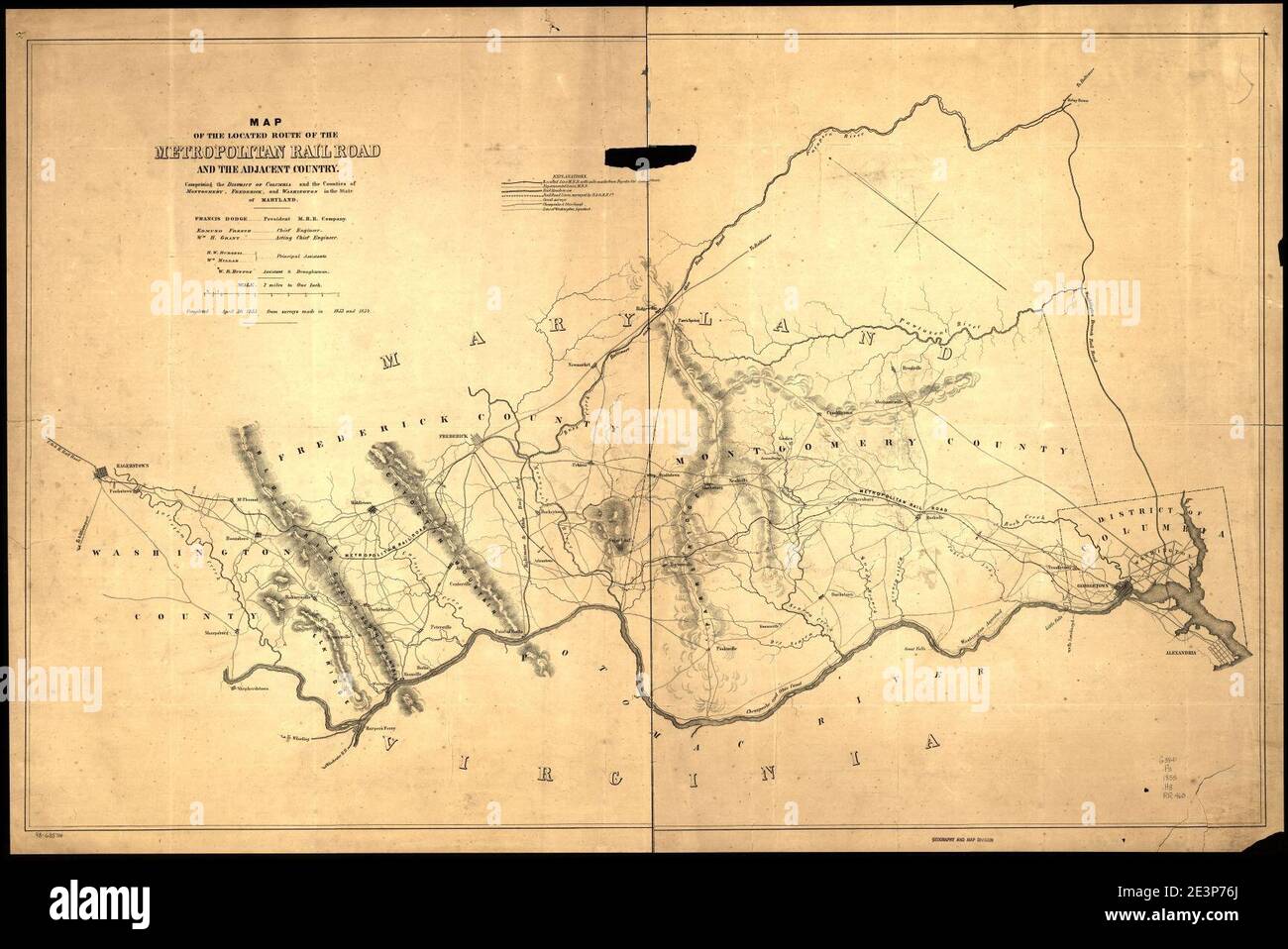 Map of the located route of the Metropolitan Rail Road and the adjacent ...