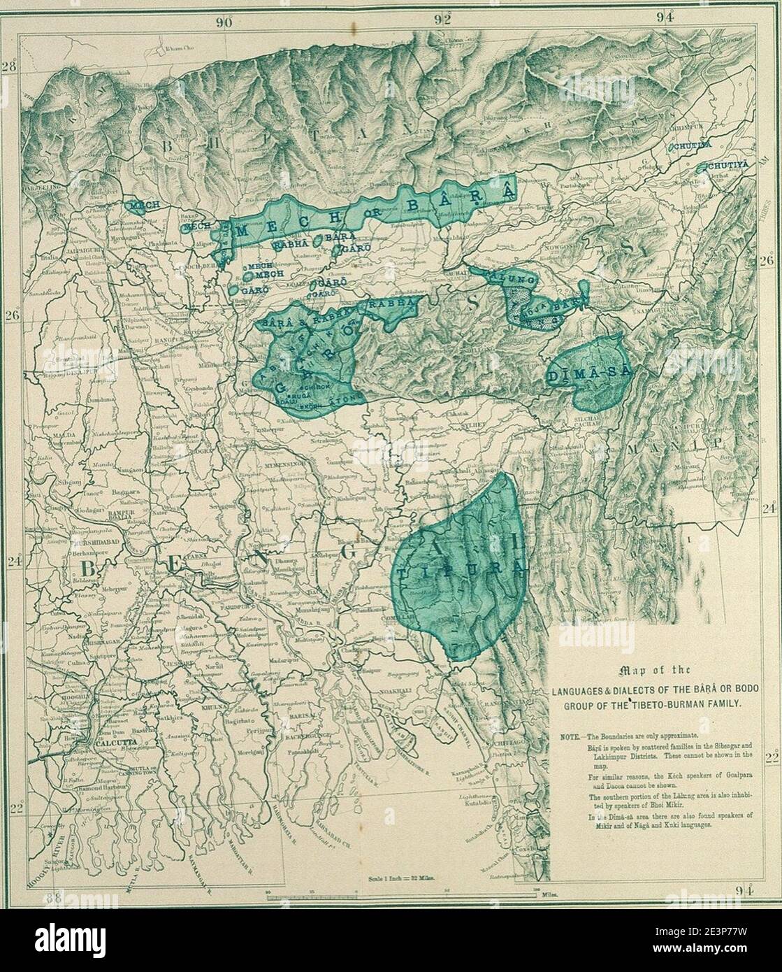 Map of the Languages and Dialects of the Bârâ or Bodo Group of the ...