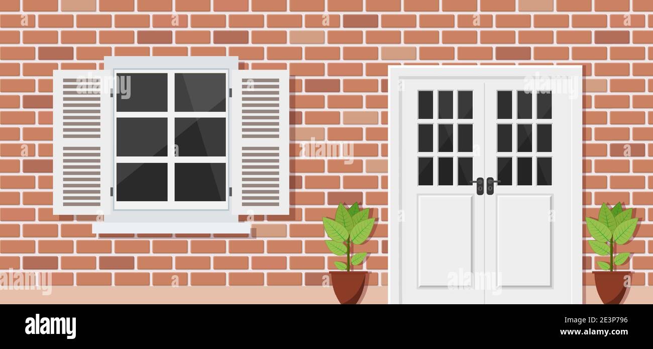 Exterior view wall in Stock Vector Images - Alamy