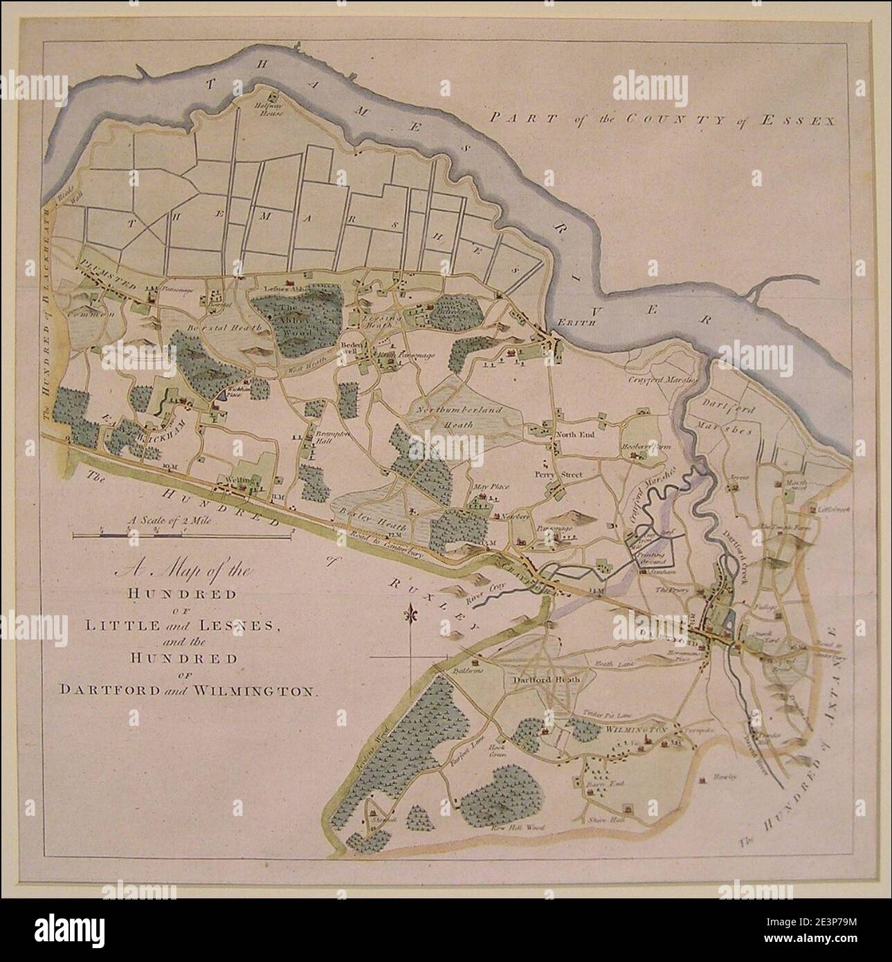 Map of the Hundred of Little and Lesnes and the Hundred of Dartford and ...