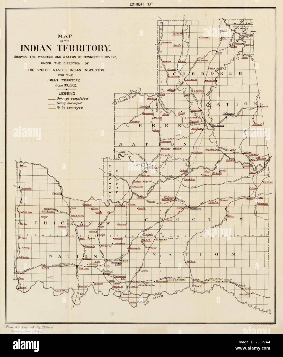 Map of the Indian Territory - showing the progress and status of ...