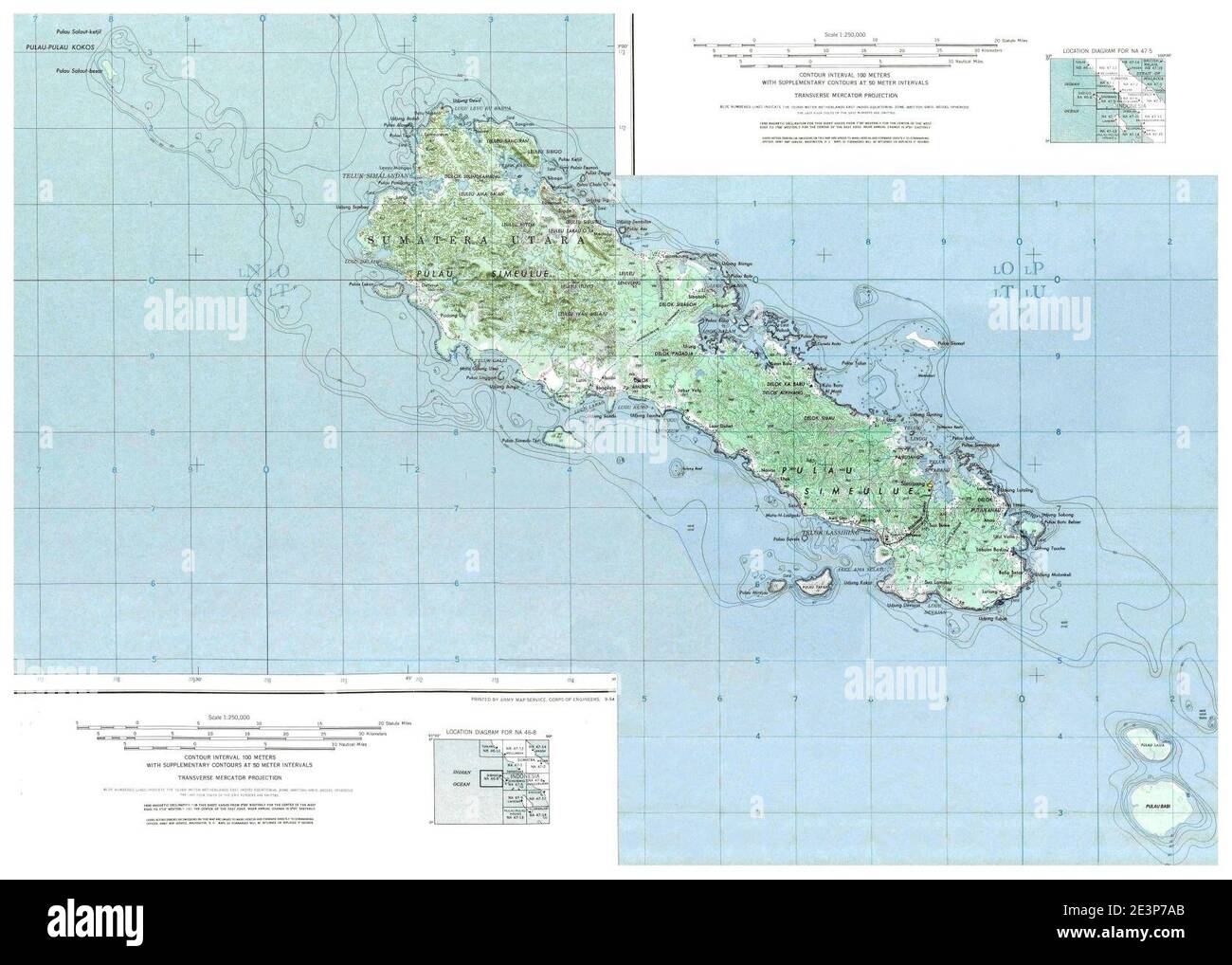 Map of the island Simeulue Stock Photo - Alamy