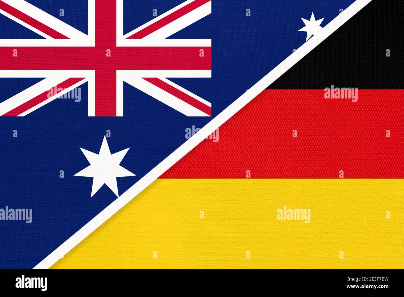 Australia and Germany, national flags from textile. Relationship ...