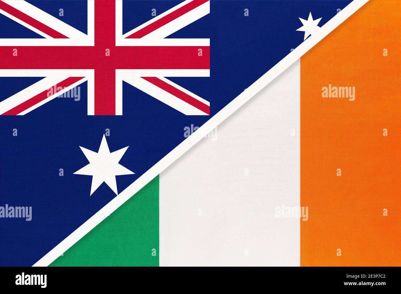 Australia and Ireland, national flags from textile. Relationship ...