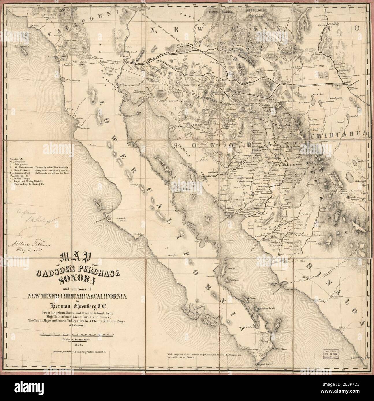 Map of the Gadsden Purchase - Sonora and portions of New Mexico ...