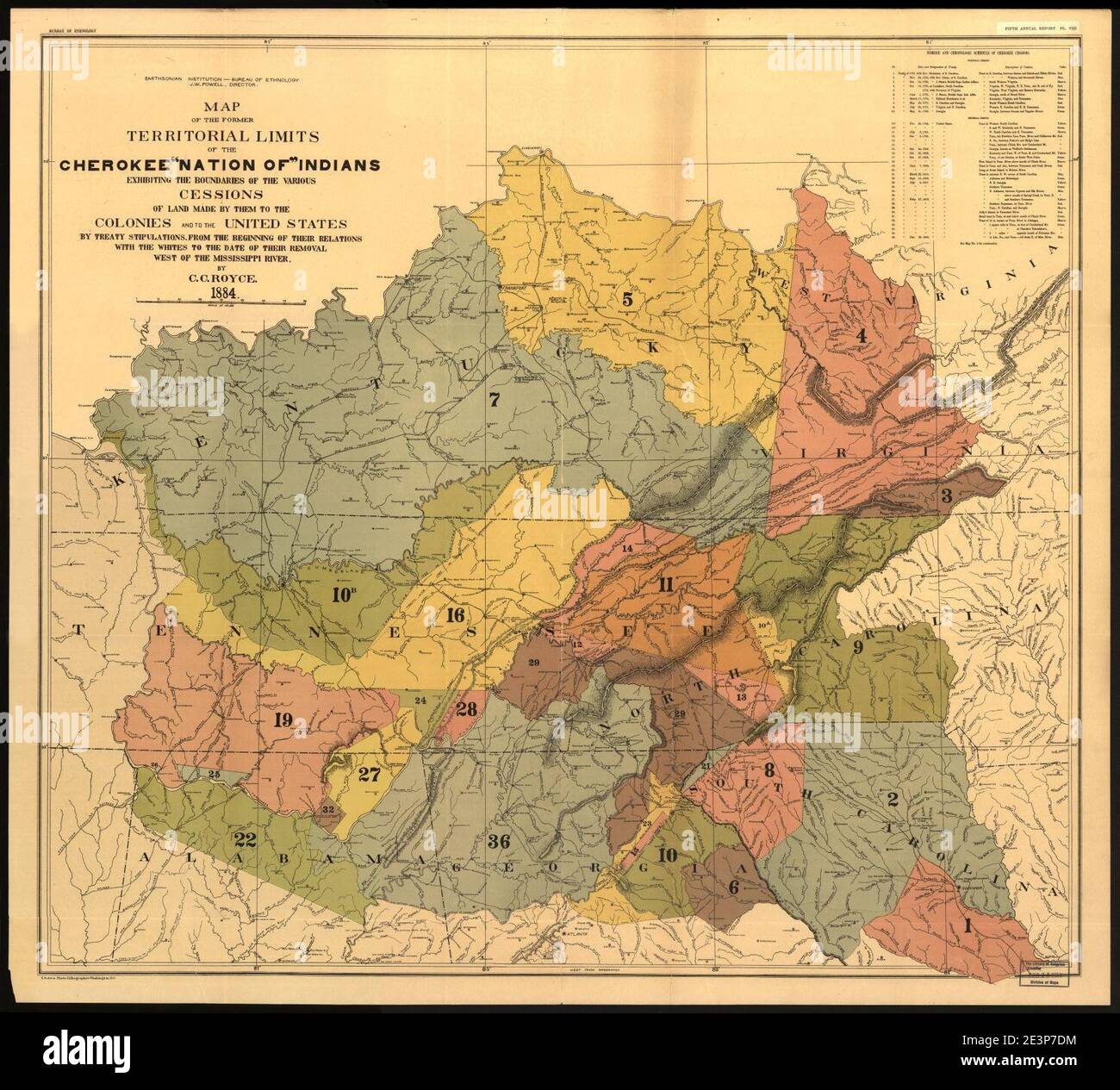 Map of the former territorial limits of the Cherokee ''Nation of ...