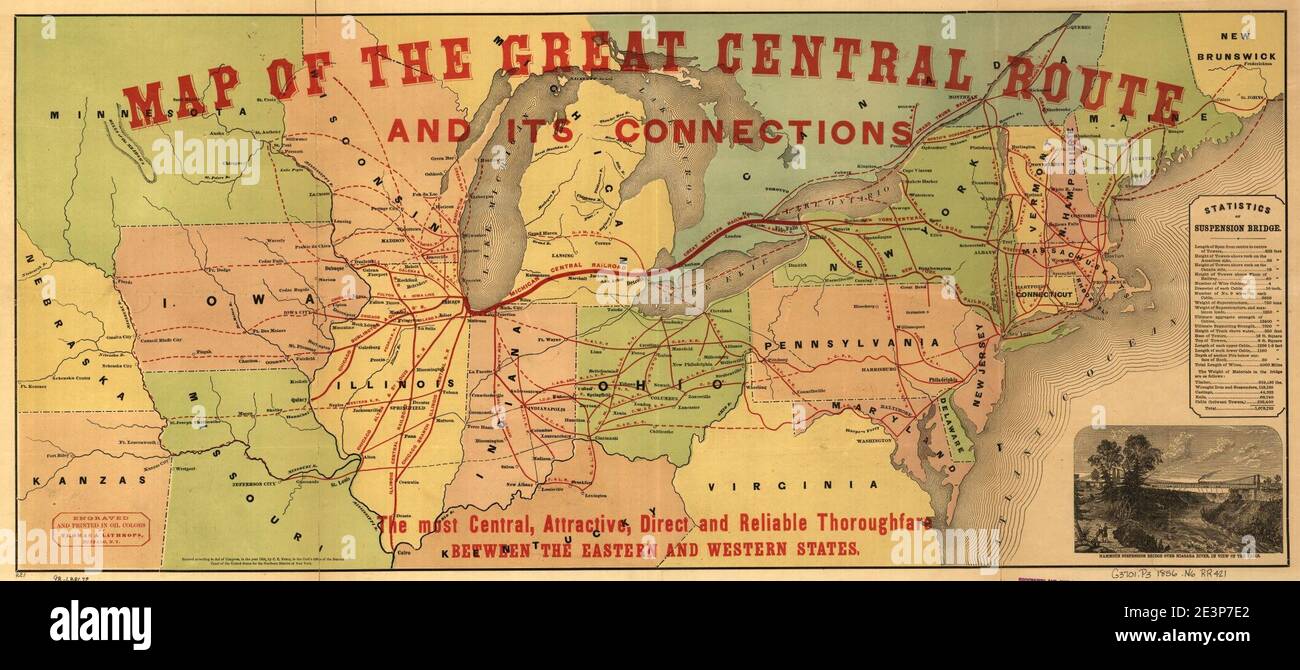 Map of the Great Central Route and its connections, the most central ...
