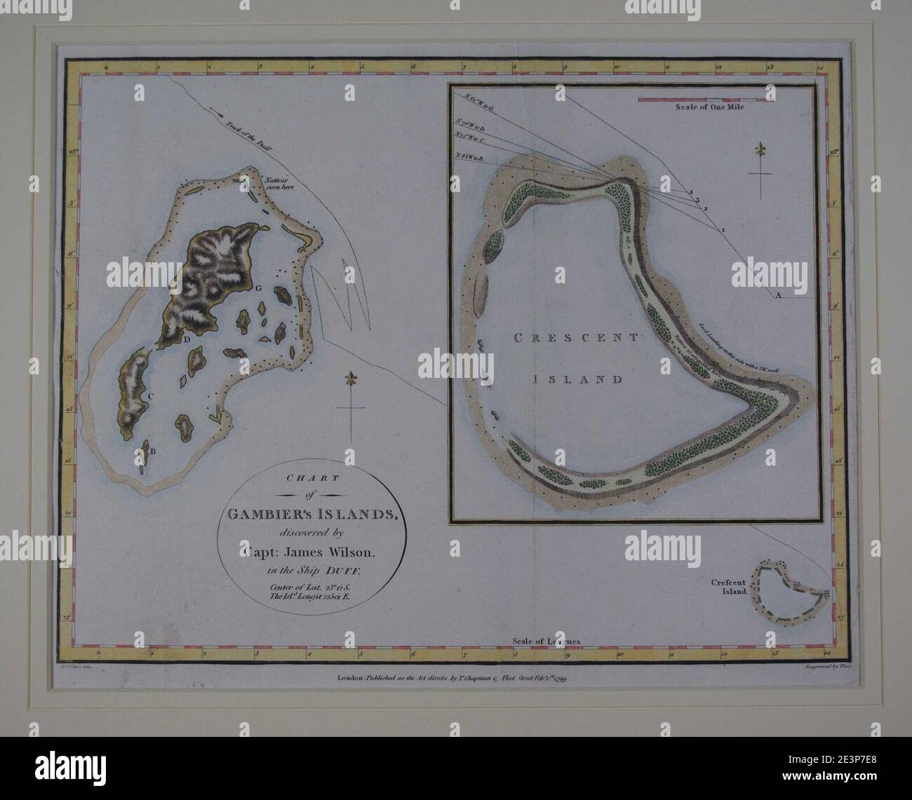 Map of the Gambier Islands and of Prospect Island (Temoe Atoll) by Capt ...