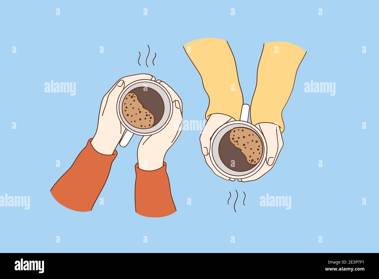 Girl holding mug hot Stock Vector Images - Alamy