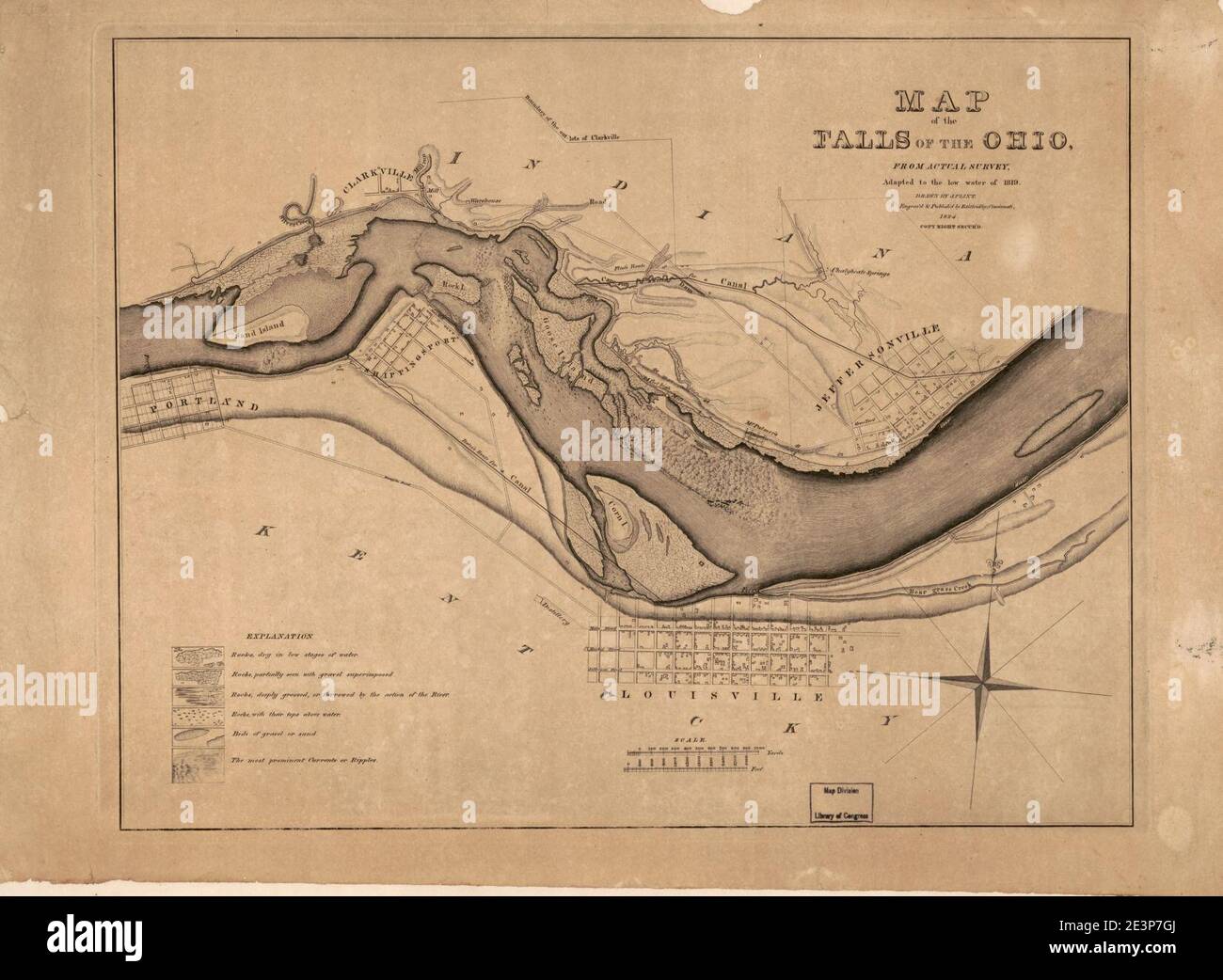 Map of the Falls of the Ohio, from actual survey - adapted to the low ...