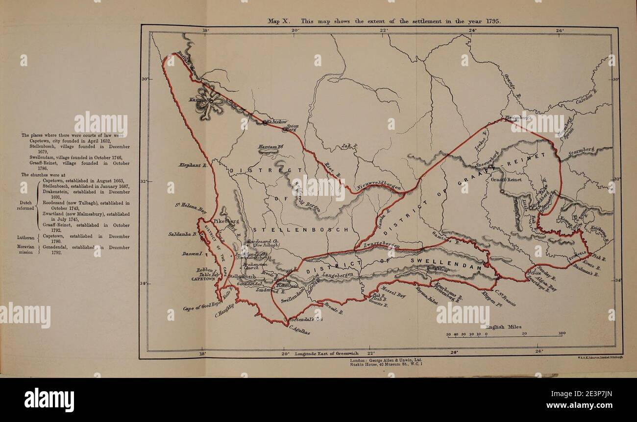 Map of the Dutch Cape Colony in 1795 Stock Photo - Alamy