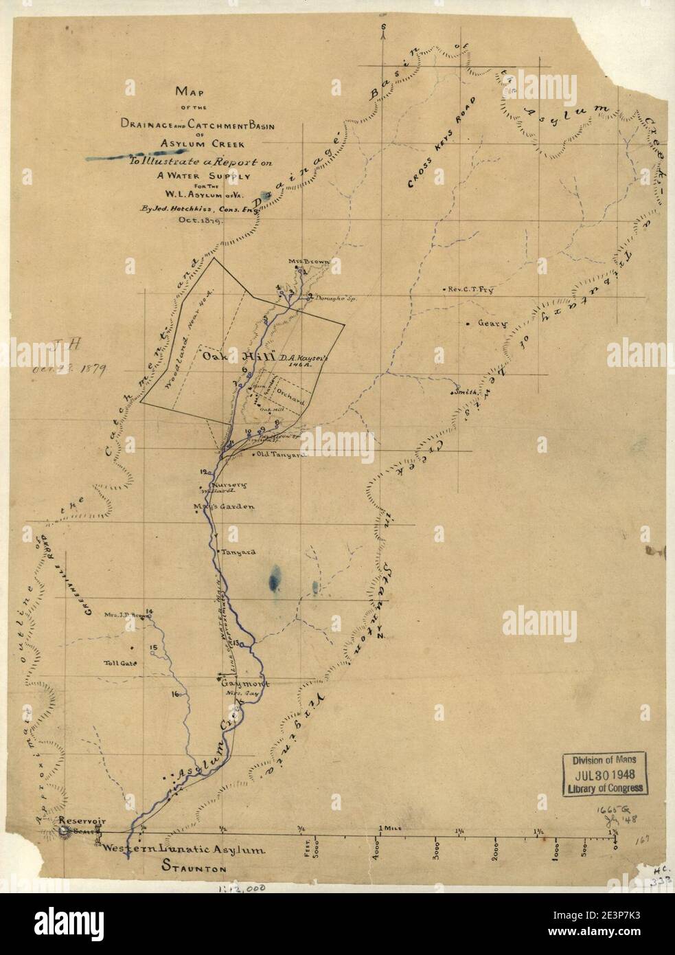 Map of the drainage and catchment basin of Asylum Creek to illustrate a ...