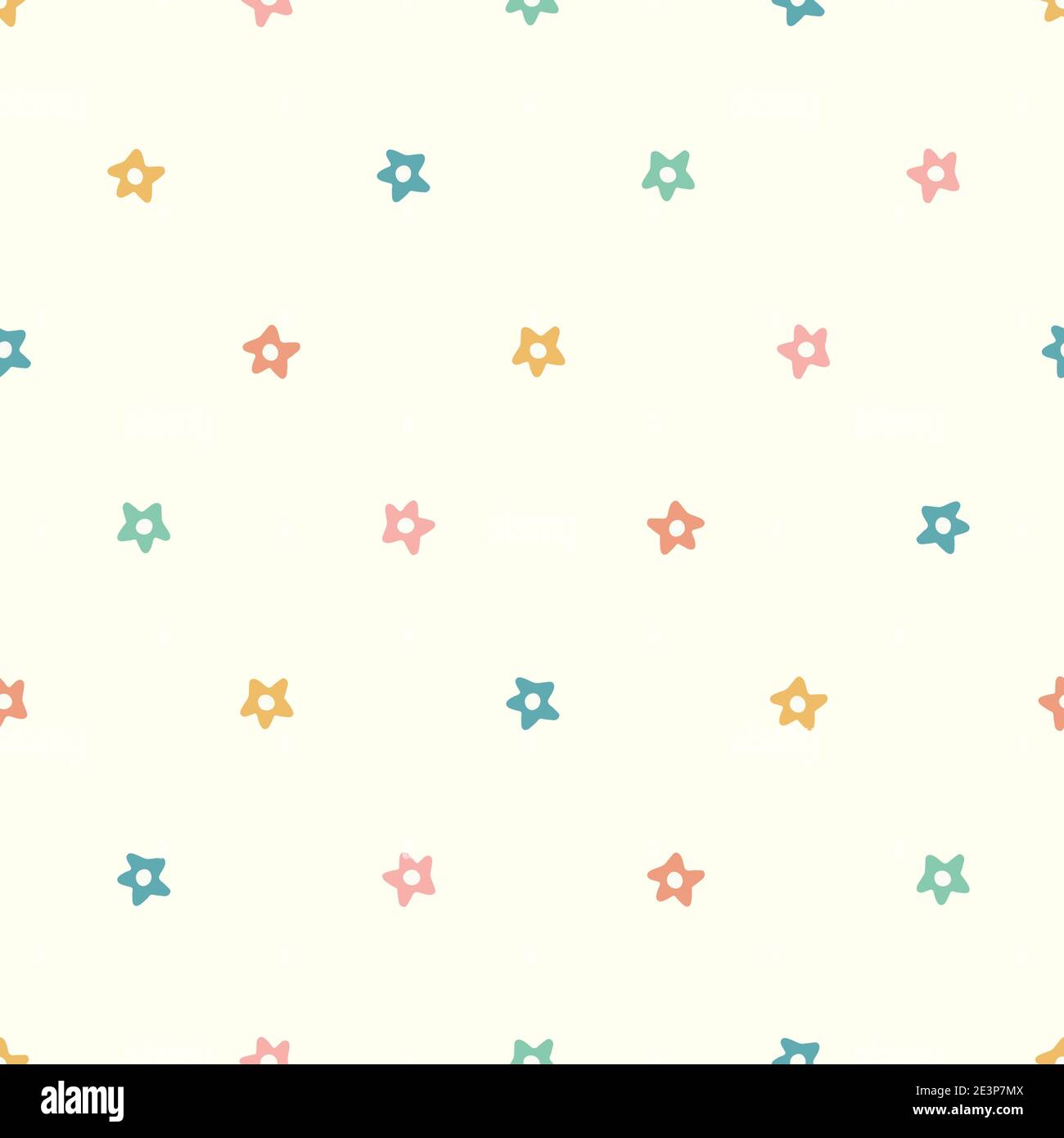 Star pattern design. Cute seamless repeat vector of small hand drawn ...